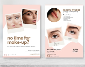 PMU Template Flyer | Permanent Makeup Editable Flyer | Beauty Spa IG ...