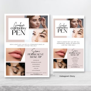 PMU Template Flyer Permanent Makeup Editable Flyer Beauty Spa IG ...