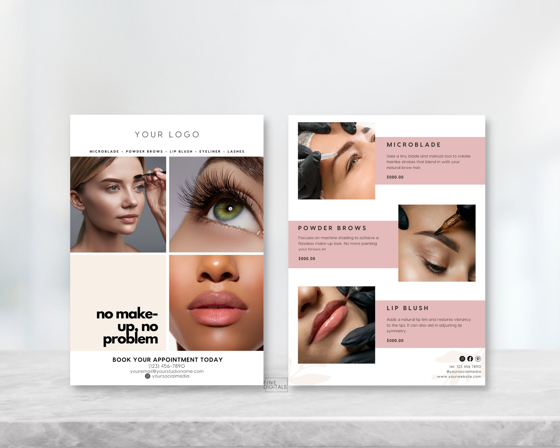 Permanent Makeup Editable Flyer | PMU Template Flyer | Microblading ...