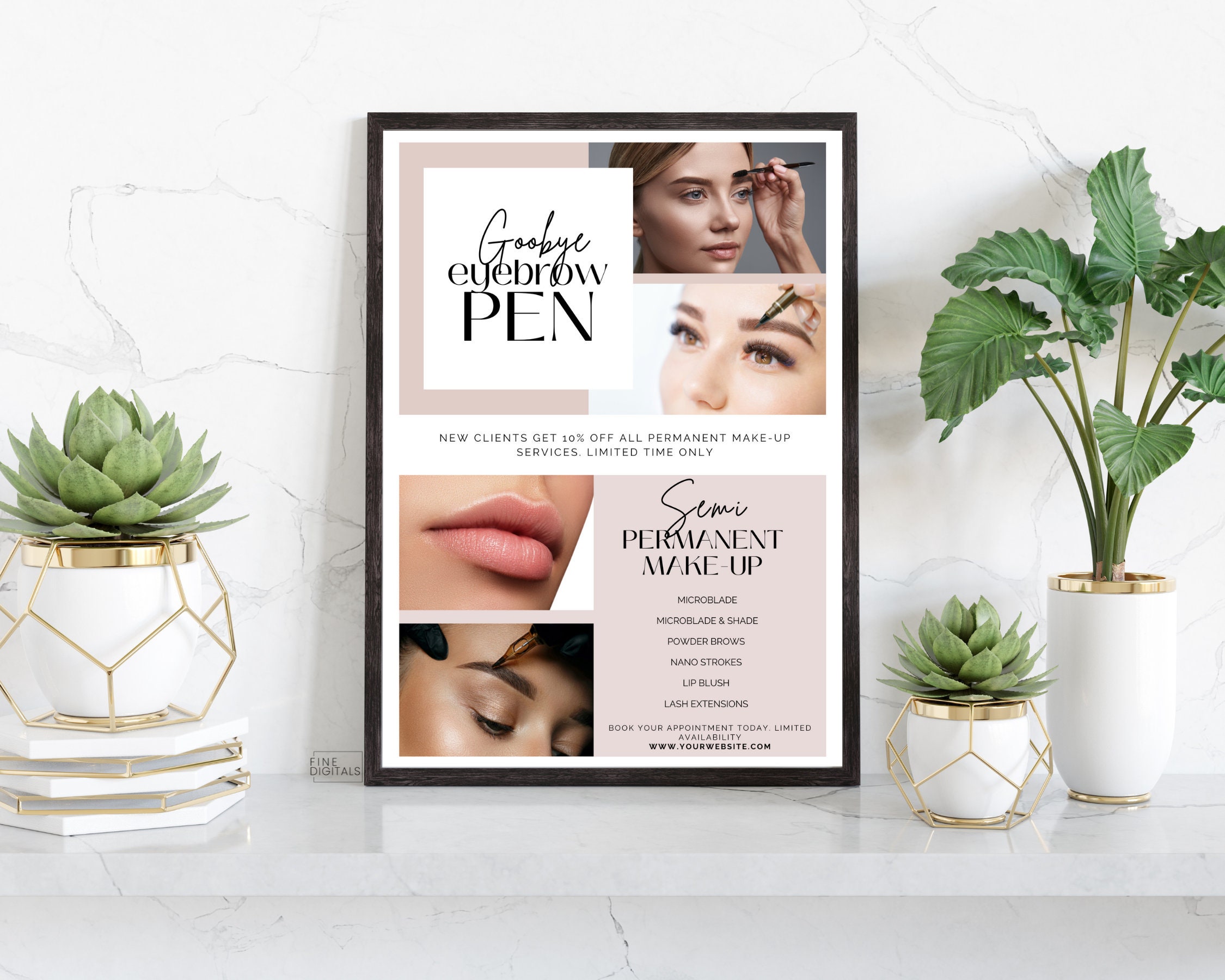 PMU Beauty Template Flyer Permanent Makeup Editable Flyer - Etsy