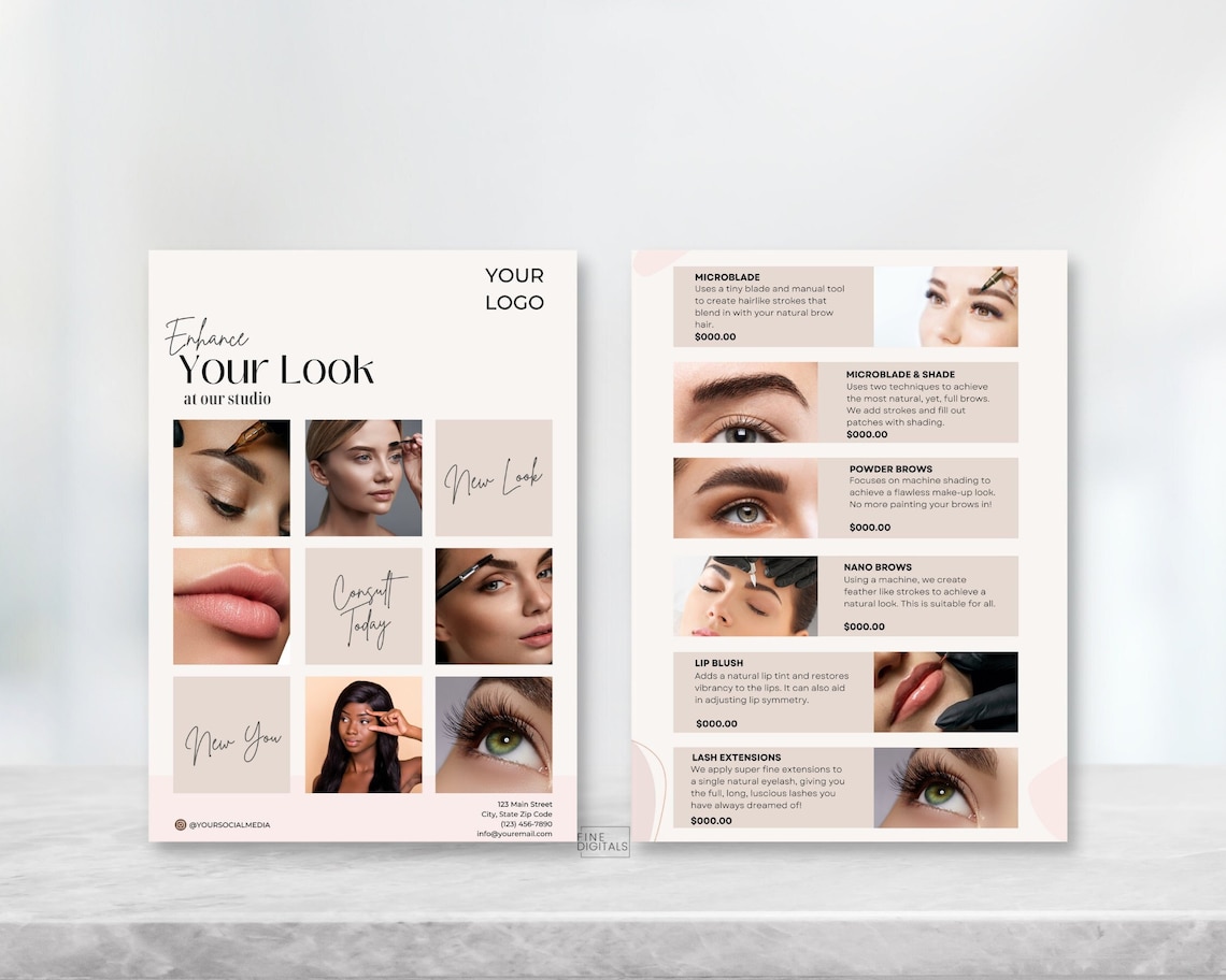 PMU Template Flyer | Permanent Makeup Editable Flyer | Beauty Spa IG ...