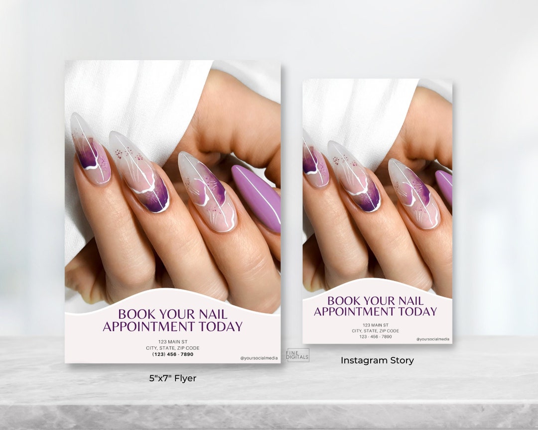 Nail Salon Editable IG Template | Salon Promotion Flyer | Spa Nail Hair ...
