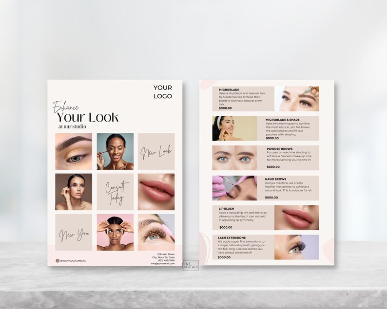 Pmu Template Flyer Permanent Makeup Editable Flyer Beauty - Etsy