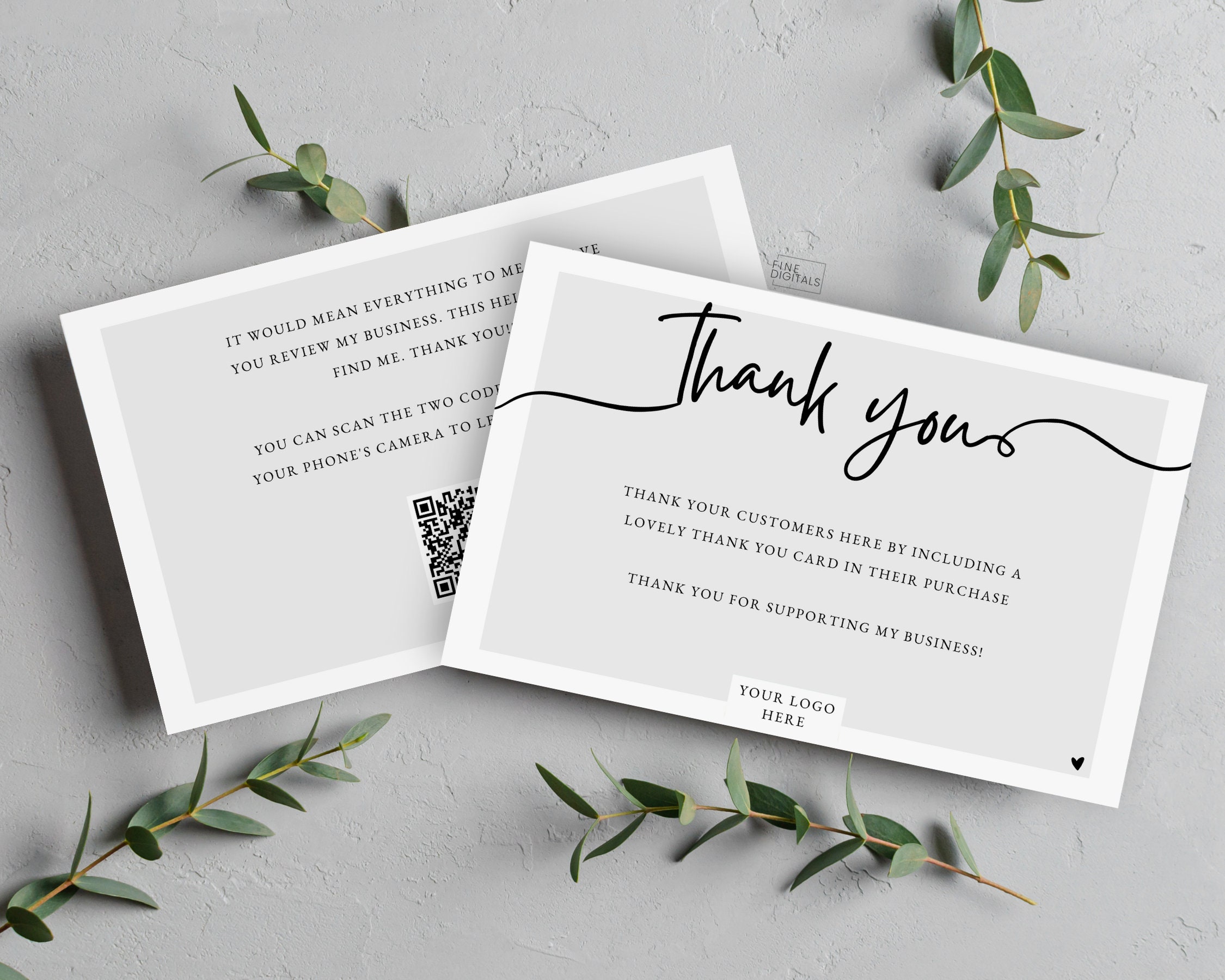 Editable Thank You Card Template | Business Thank You Card | Thank You ...