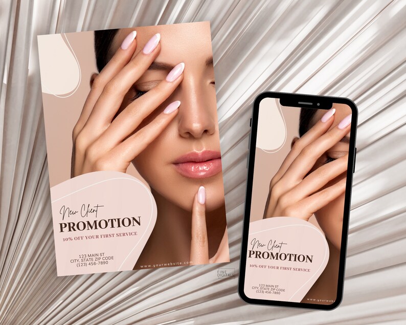 Beauty Salon Editable IG Template | Salon Promotion Flyer | Spa Nail ...