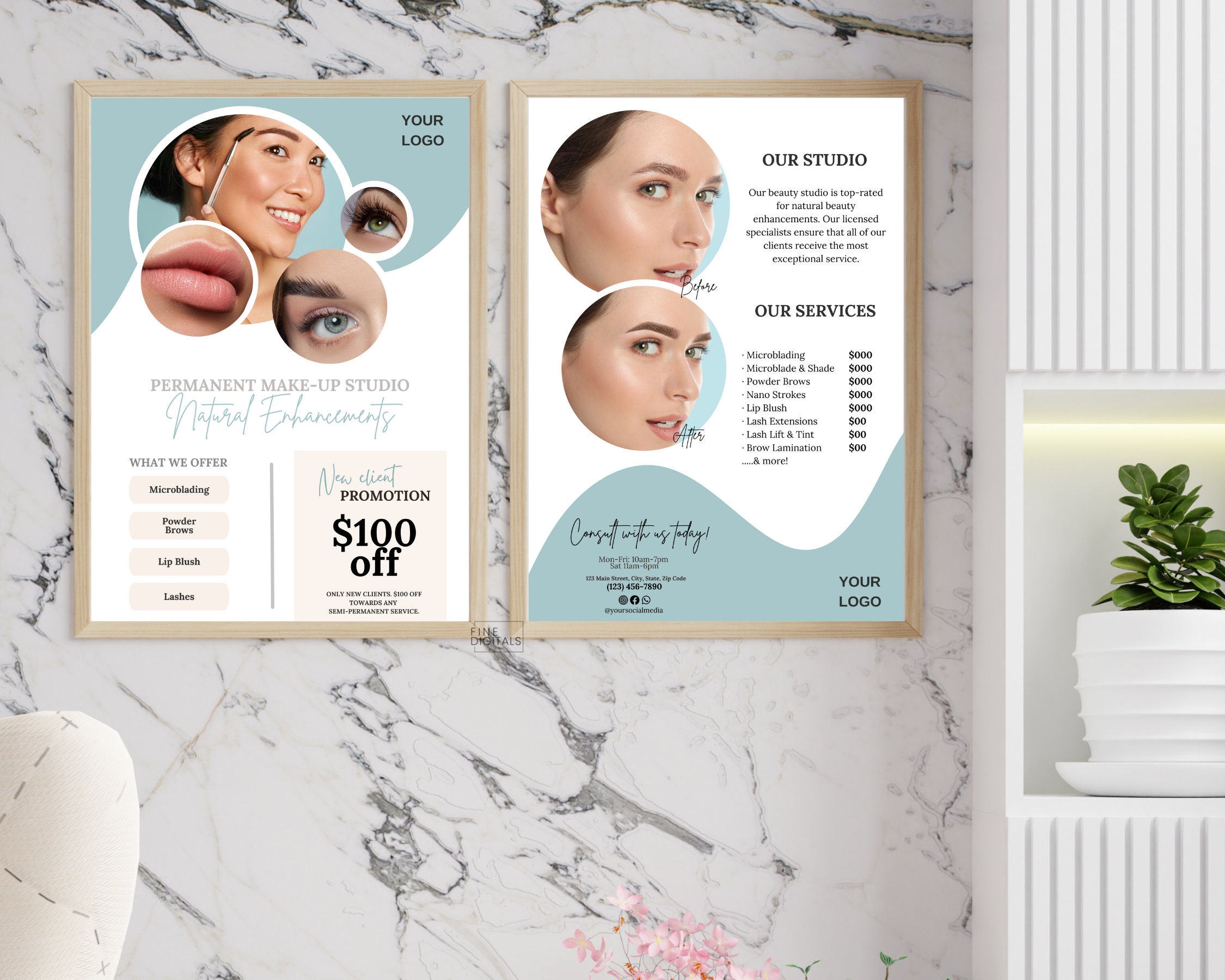 Beauty Salon Editable Flyer | PMU Template Flyer | Microblading ...