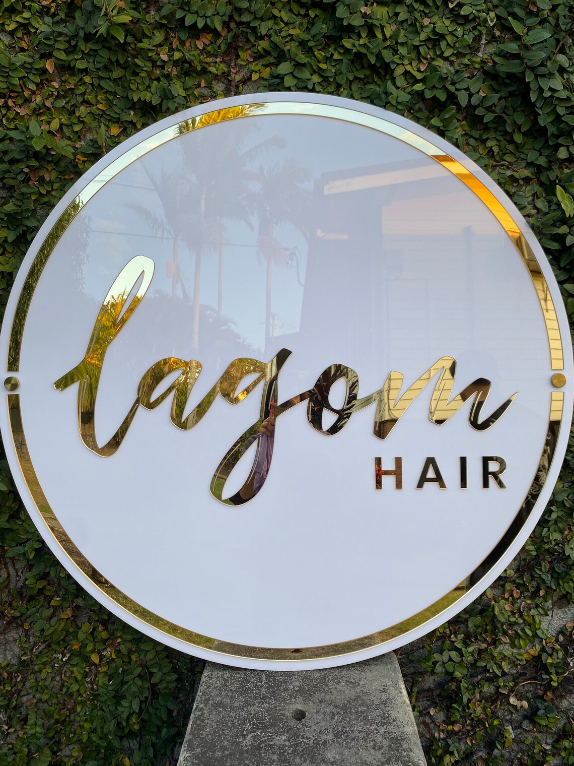 Acrylic 3D Business Sign Logo Wall Mount Custom Office Salon Double ...