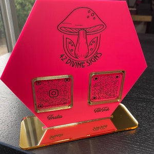 Hexagon Acrylic Social Media QR Code Sign: Business Advertising - Etsy ...