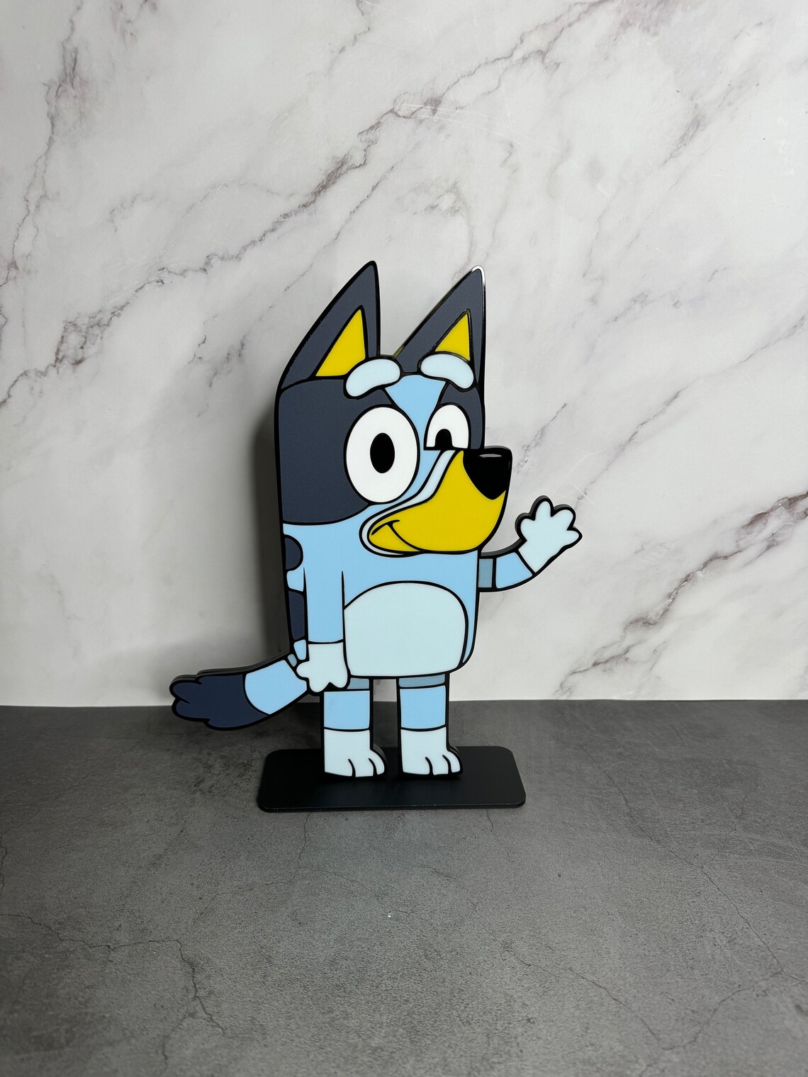 Bluey 3D Acrylic Standing Sign & Matching Triple Layer Name Plaque ...