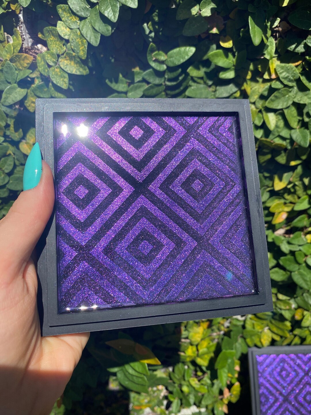 Jesmonite & Resin Coasters Set Bling Shiny Sparkle Matte Coffee Unique ...