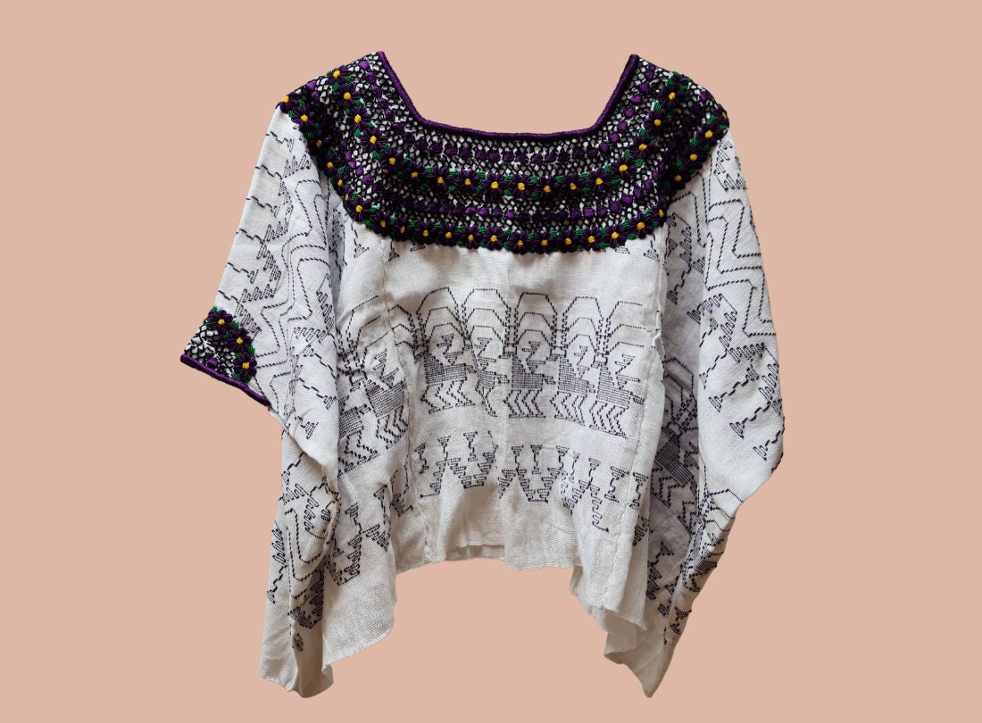 Huipil Chamelqueño Type Pikb'il Purple - Etsy