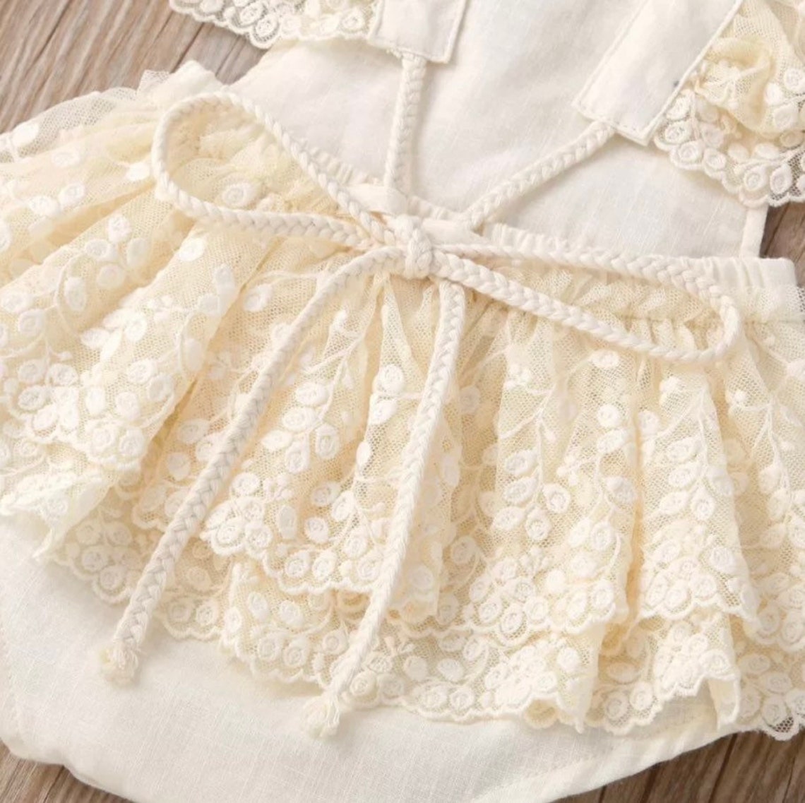 Baby Girls Beaded Lace Princess Romper - Etsy