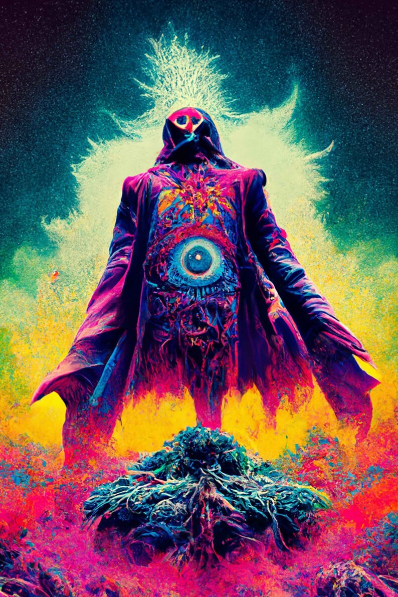 Radical Psychedelic Earth God Poster - Etsy