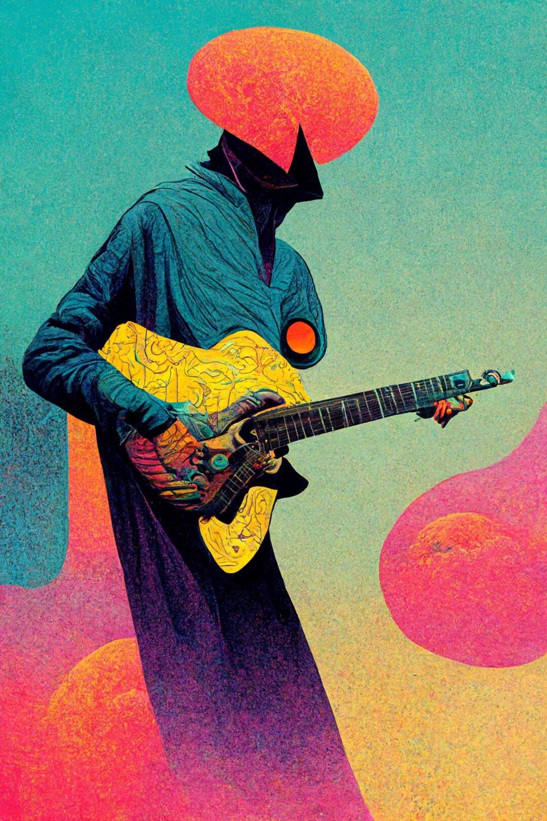 Custom Dancing Guitarist Man Cyborg in 1960's Style - Etsy