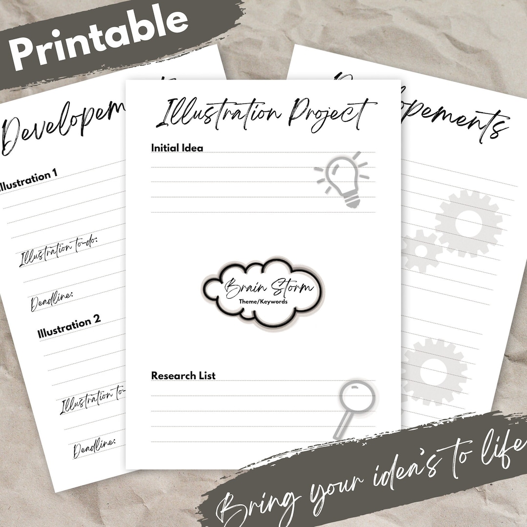 Printable Project Brief, Illustration Brief, Planner, Art Project ...