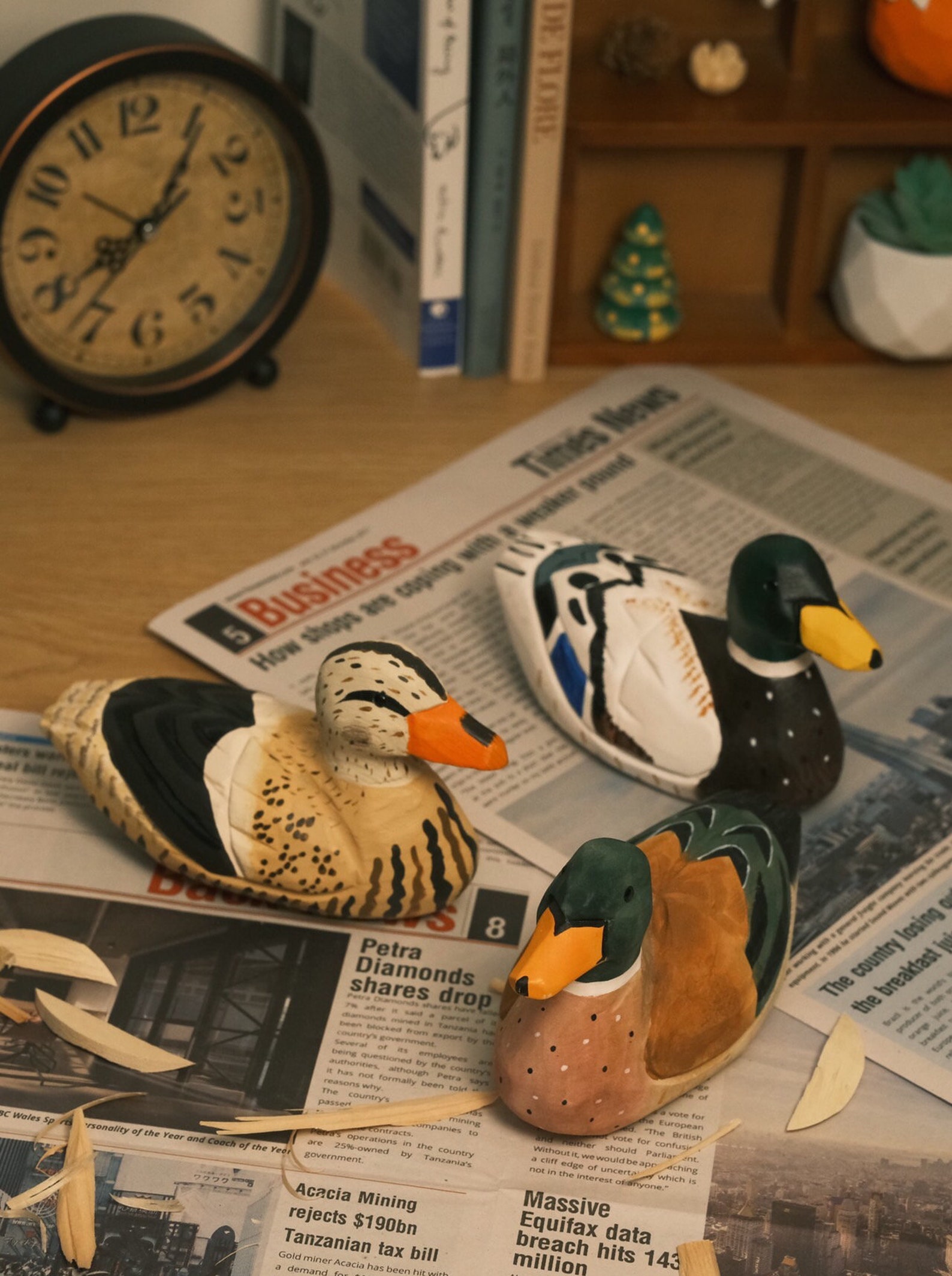 Handcrafted Colorful Wooden Ducks: Charming Decor for Home and Office ...