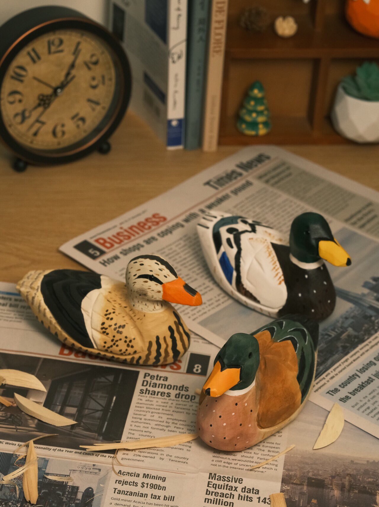 Handcrafted Colorful Wooden Ducks: Charming Decor for Home and Office ...