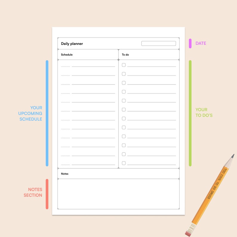Minimal Daily To-do List Printable Planner, Instant Download. - Etsy