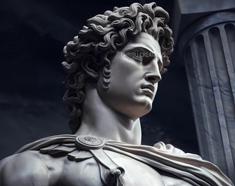 Alexander the Great Marble Statue Wallpaper 32x48 Perfect Gift Perfect Printable Art Digital Download Historical Figures King Alexander Etsy