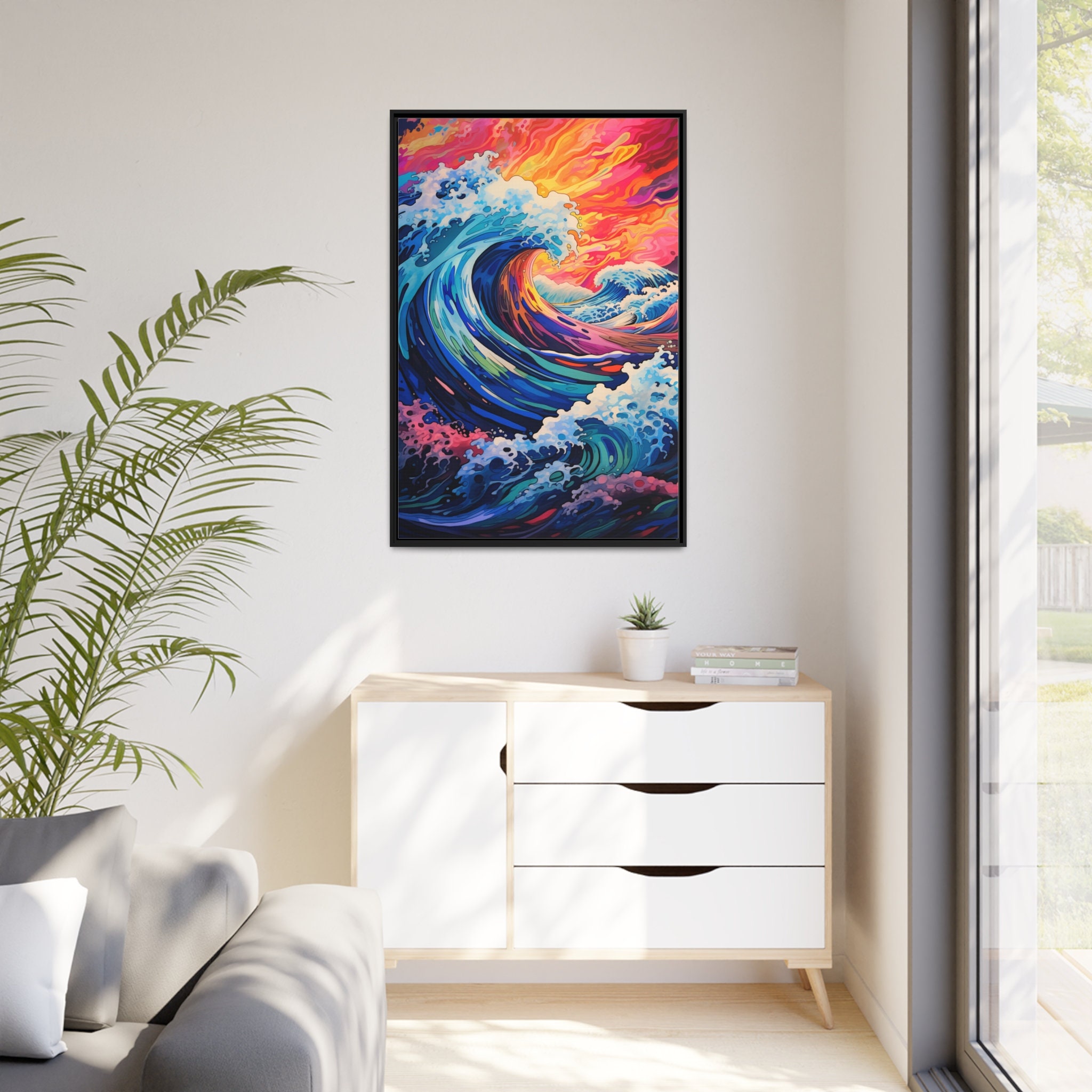 Art Japanese Color Splash Waves Gallery Canvas Art Wall Art Wall ...