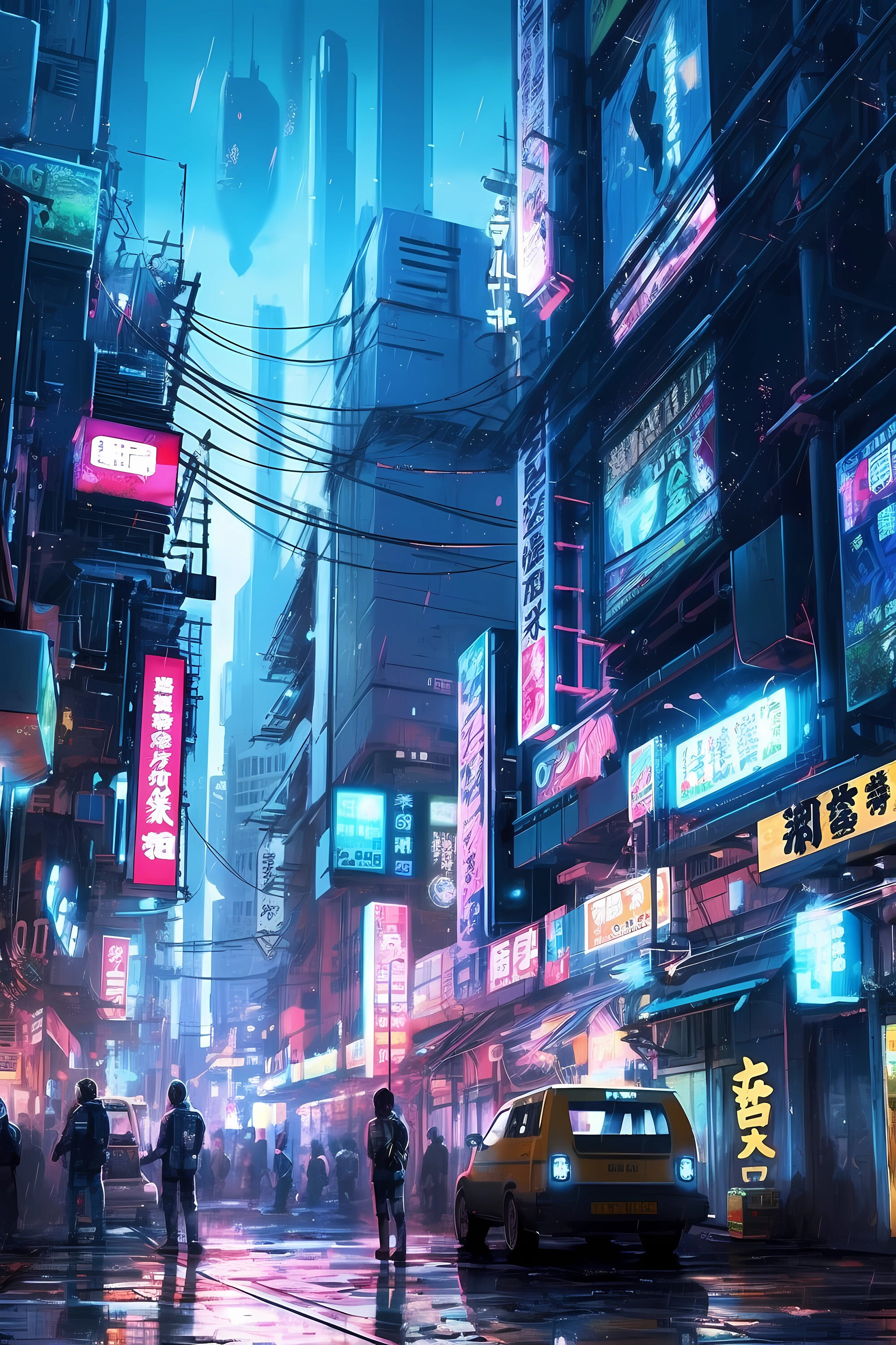 Futuristic Japanese City Scape Chill Vibes on a Sunday Night Digital ...