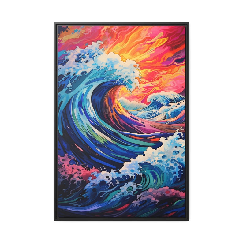 Art Japanese Color Splash Waves Gallery Canvas Art Wall Art Wall ...