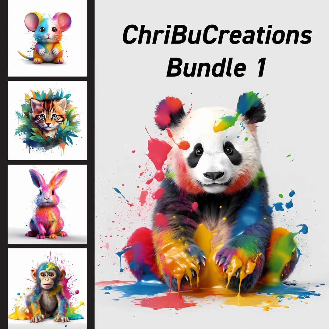 Cute Animals Color Paint Series Bundle 1 Animal Color Paint Cute Wall ...