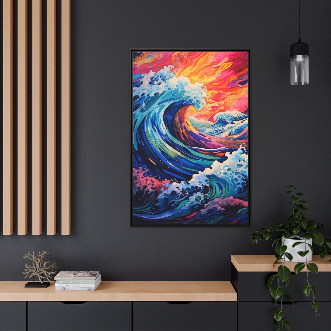 Art Japanese Color Splash Waves Gallery Canvas Art Wall Art Wall ...