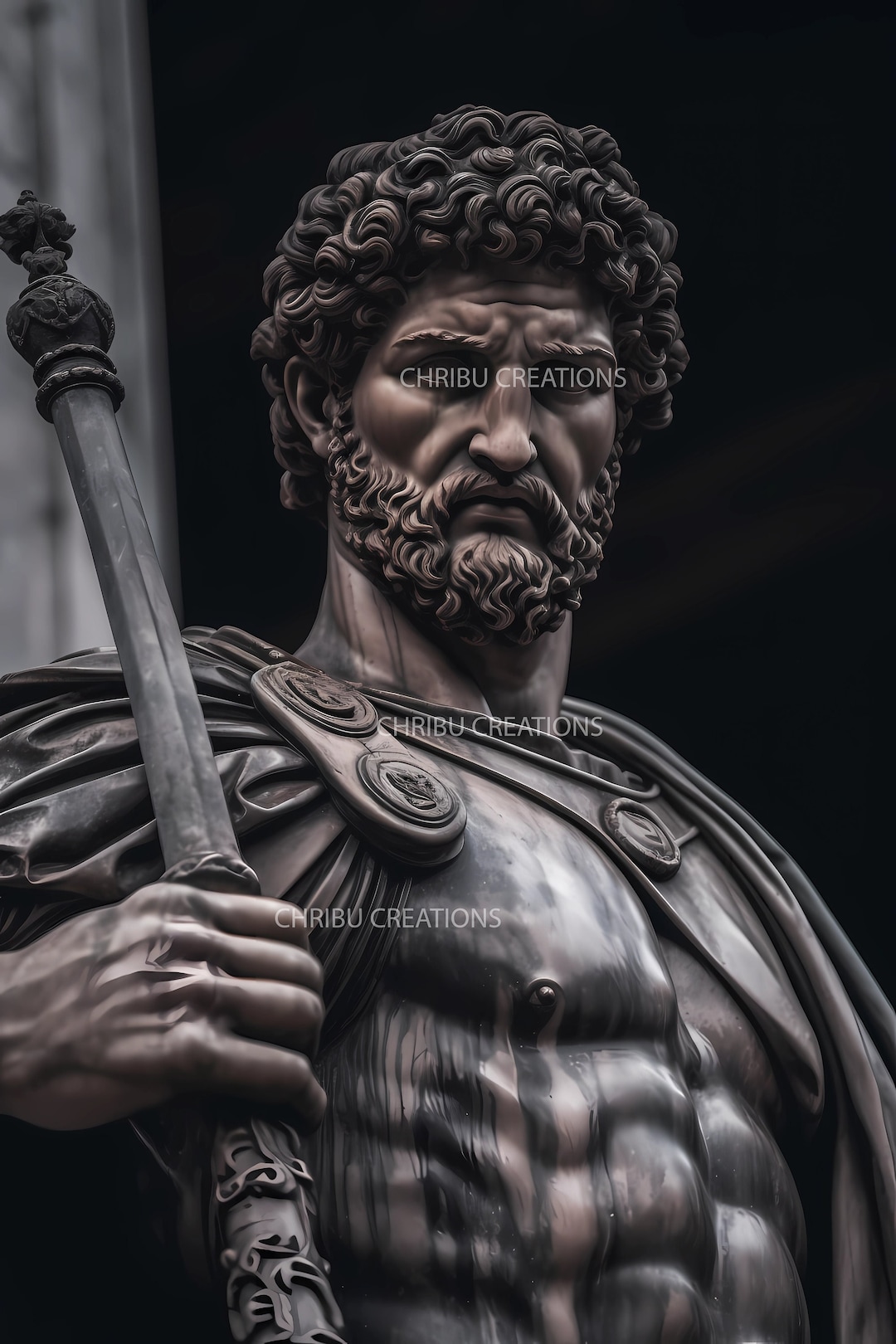 Hadrian Roman Emperor Marble Statue Wallpaper 32x48 Perfect Gift ...