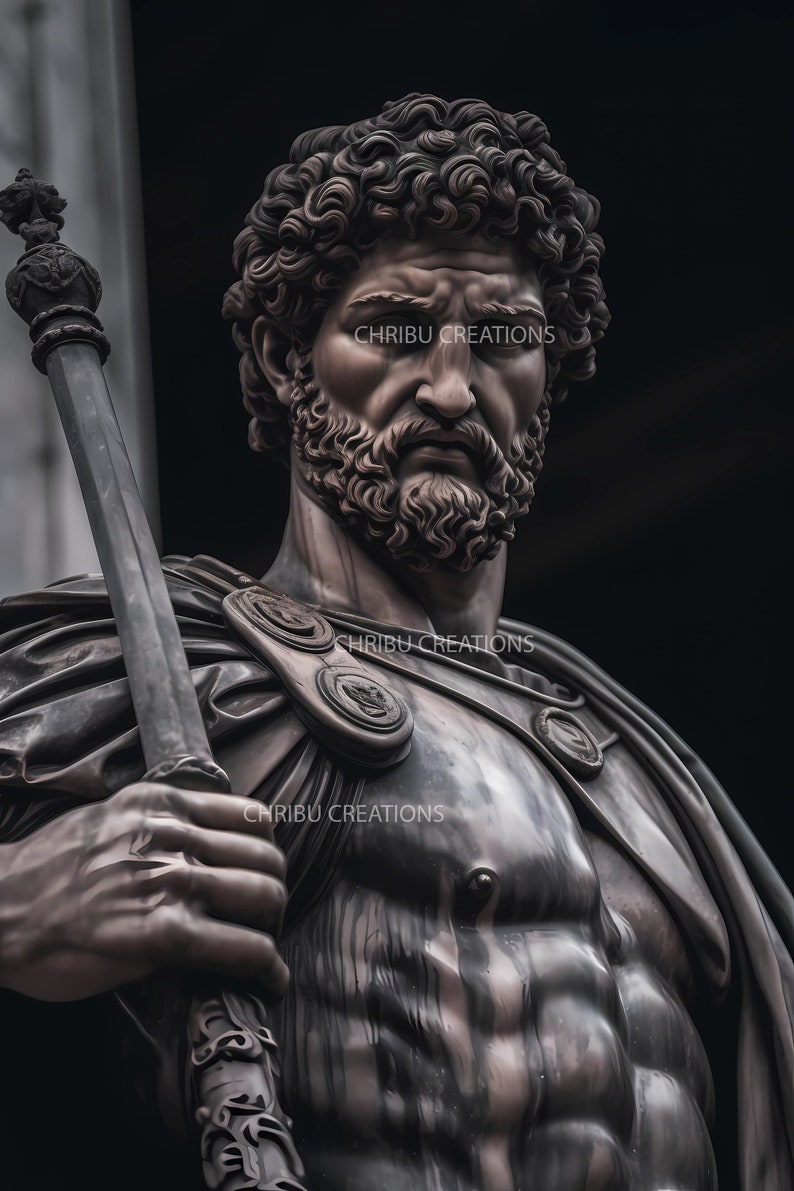 Hadrian Roman Emperor Marble Statue Wallpaper 32x48 Perfect Gift ...