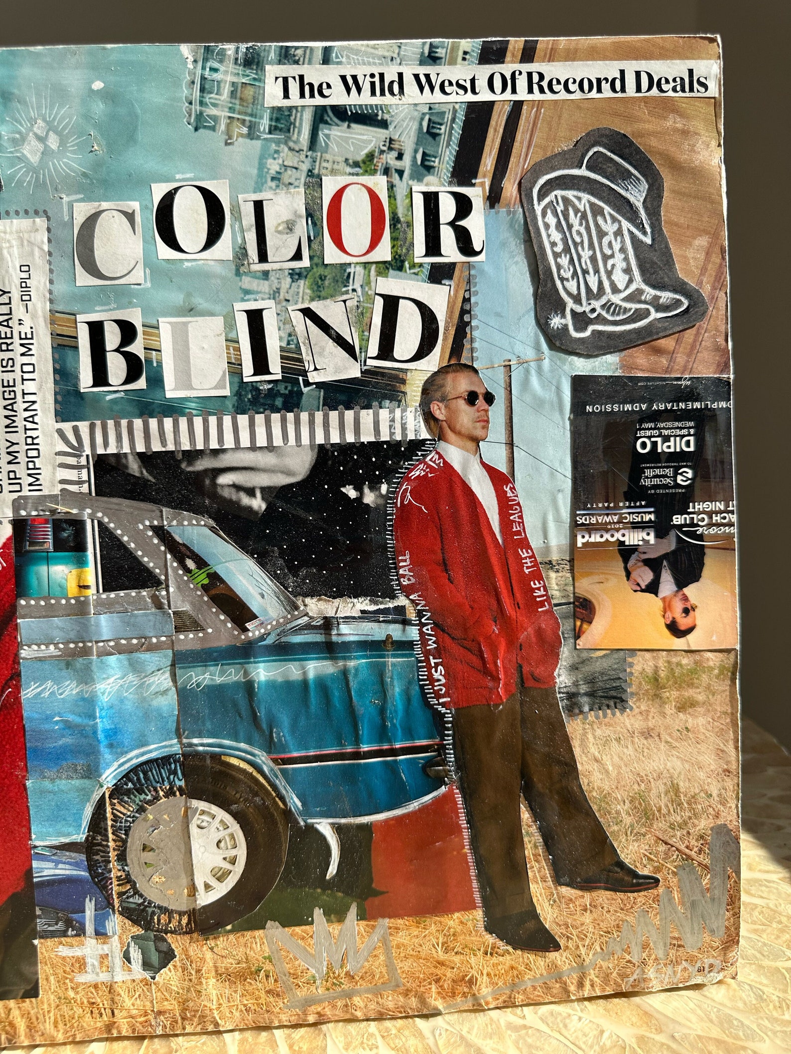 Diplo Collage Wall Art, Magazine Collage Artwork | Handmade Gift Wall ...