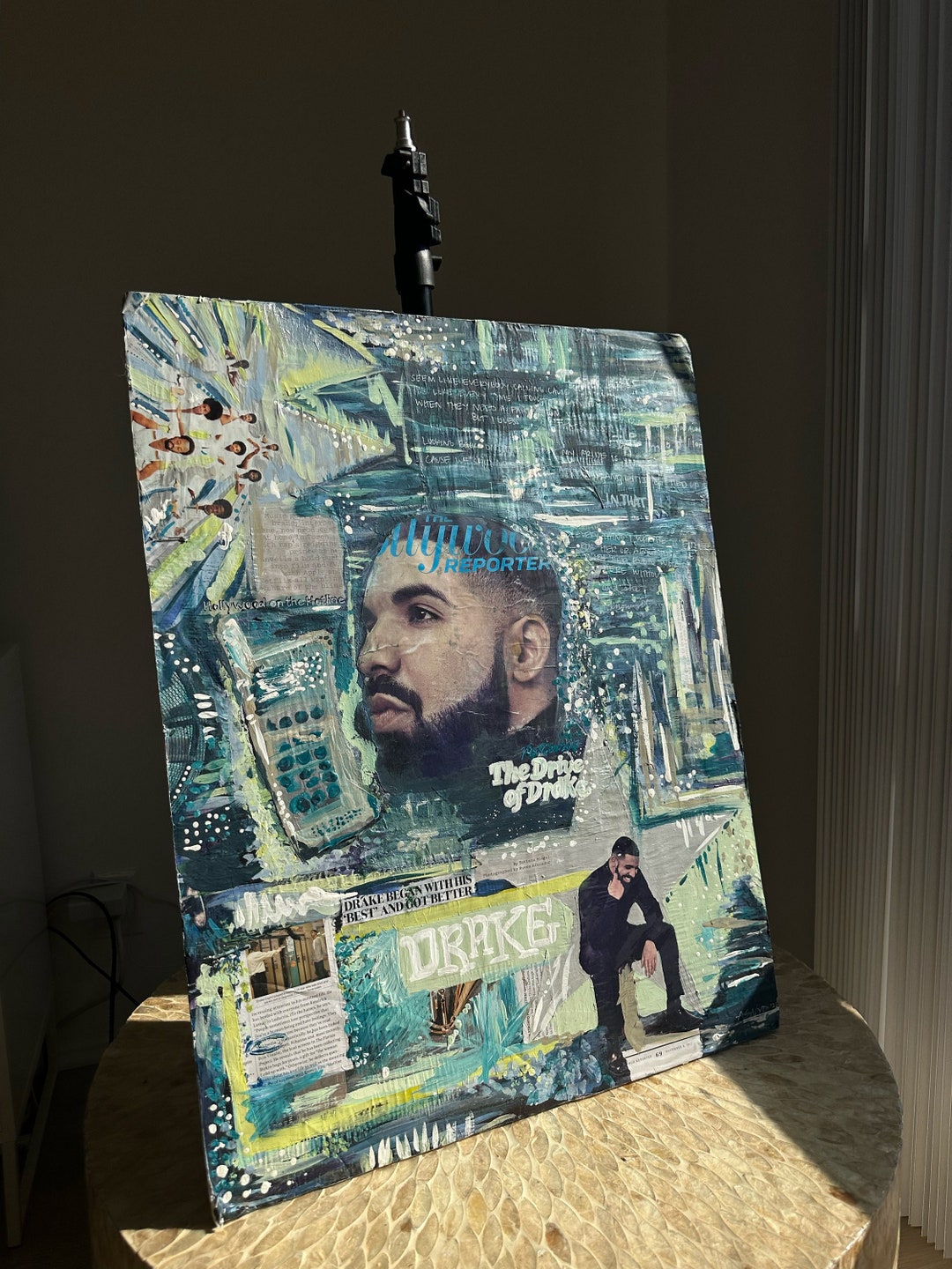 Drake Wall Art, Hotline Bling Magazine Collage Artwork | Handmade Gift ...