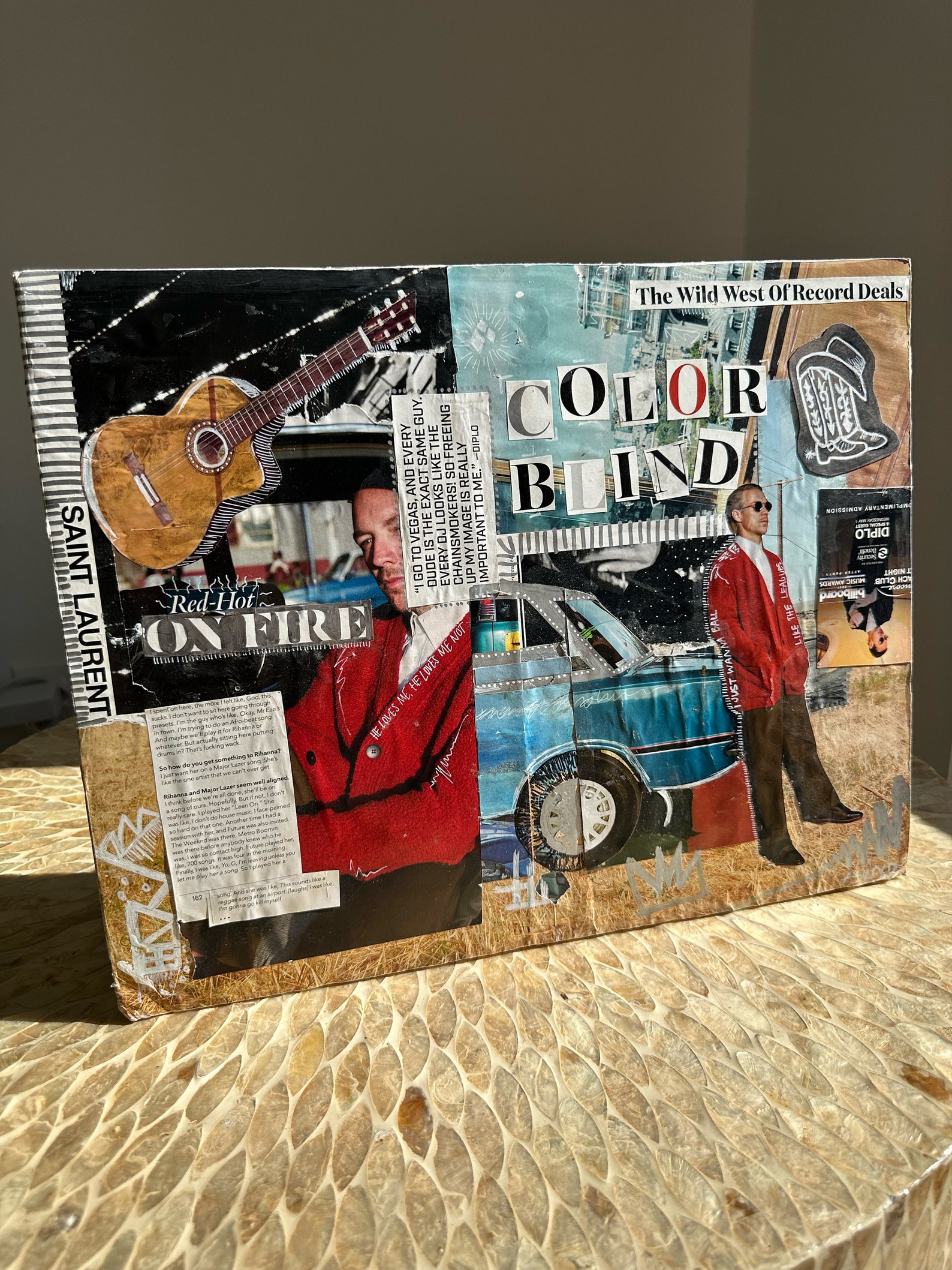 Diplo Collage Wall Art, Magazine Collage Artwork | Handmade Gift Wall ...