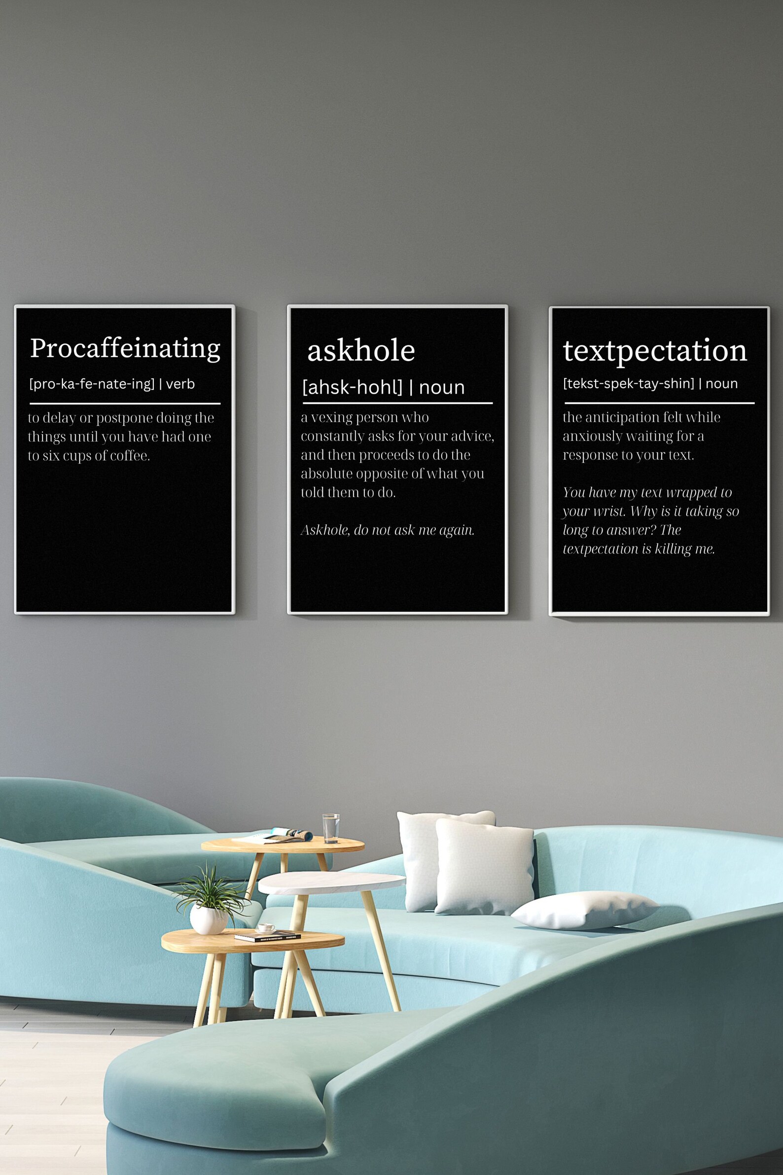 Funny Office Definitions Prints Set of 6 Home Office Wall - Etsy