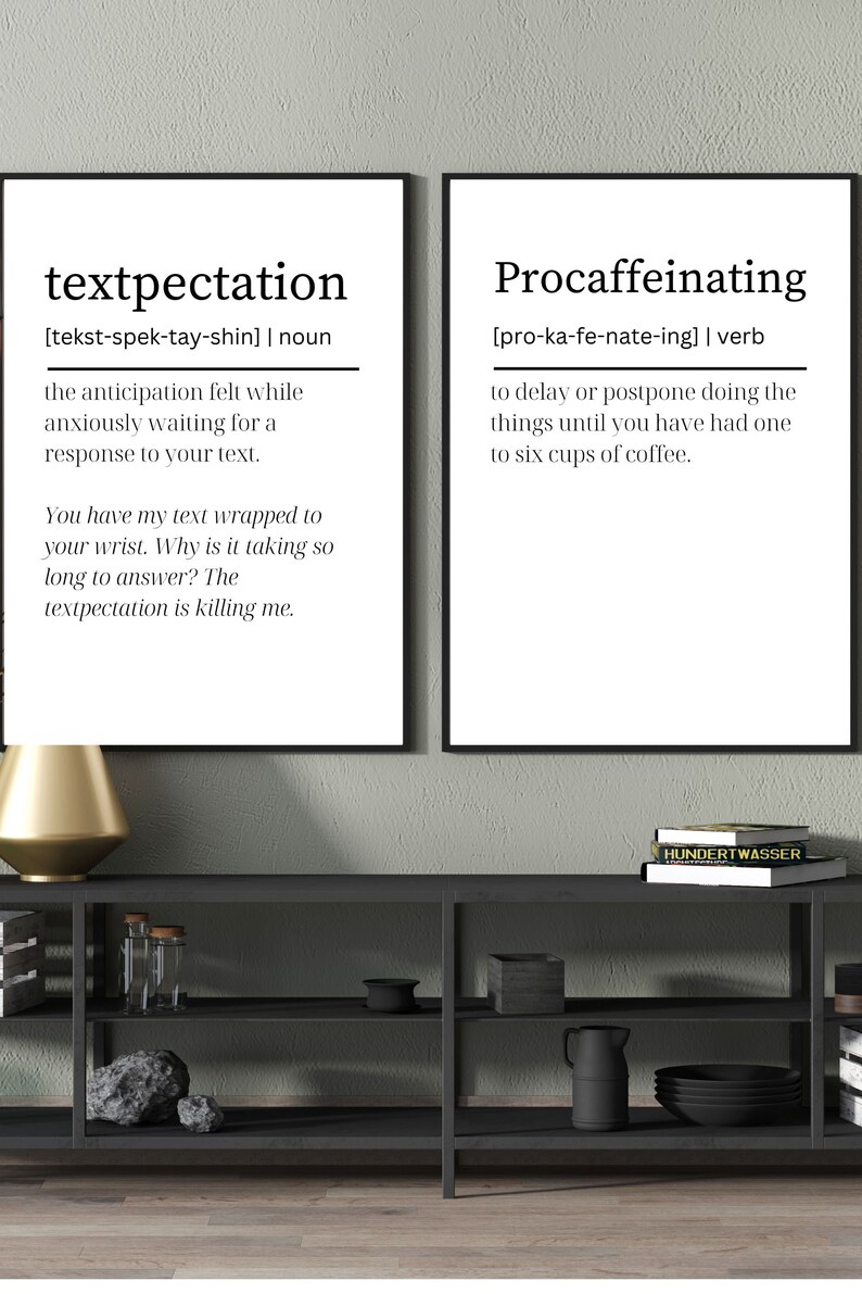 Funny Office Definitions Prints Set of 6 Home Office Wall - Etsy