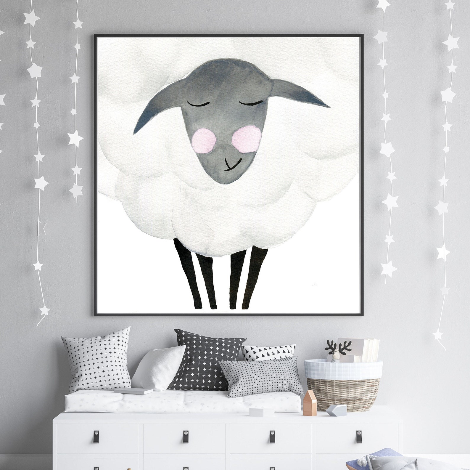 Cute Mama Sheep Nursery Wall Art Sheep Sheep Nursery Decor - Etsy
