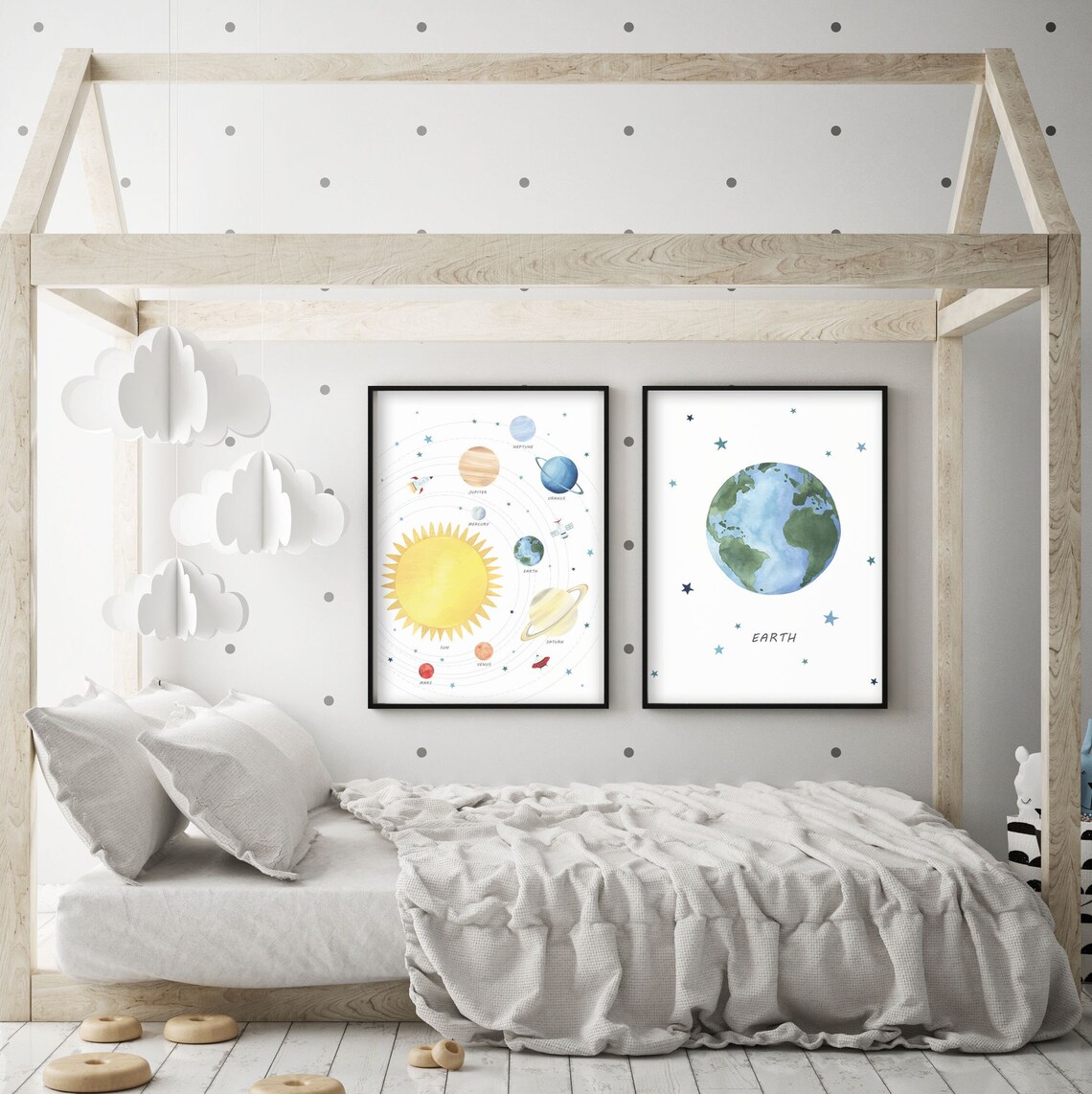 Solar System Print, Space Nursery Print, Educational Nursery Wall Art ...