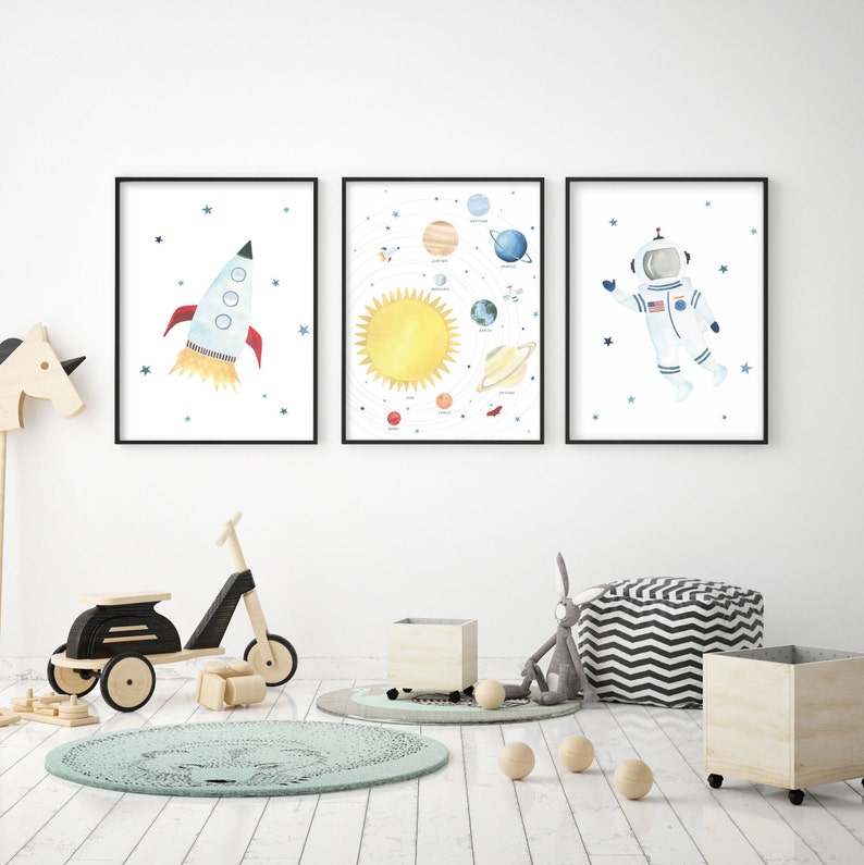 Solar System Print, Space Nursery Print, Educational Nursery Wall Art ...