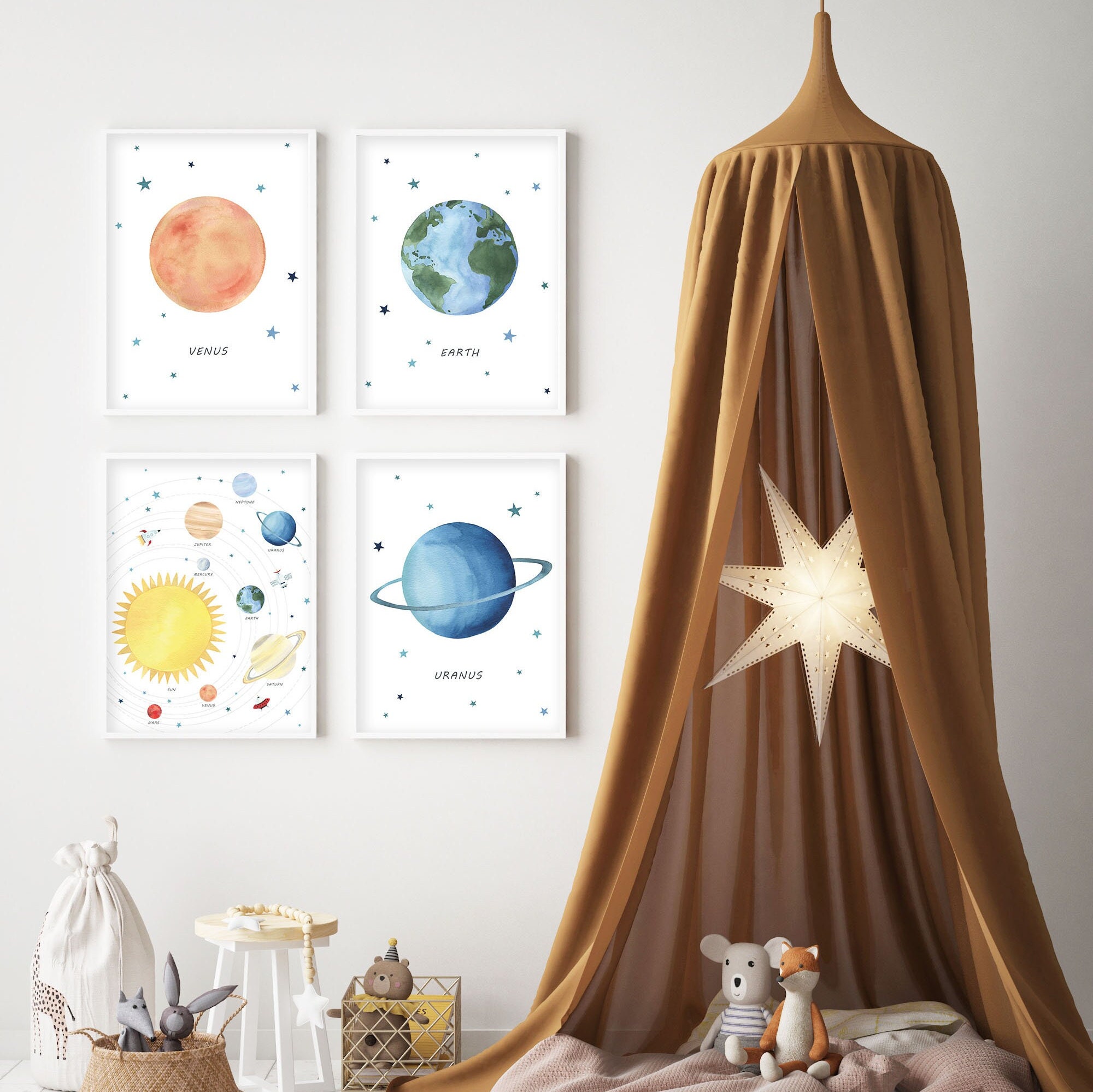 Solar System Print, Space Nursery Print, Educational Nursery Wall Art ...