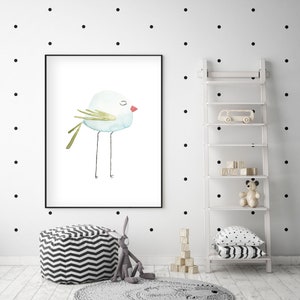 Baby Bird Nursery, Set of 4, Nursery Wall Art, Pastel Nursery Prints ...