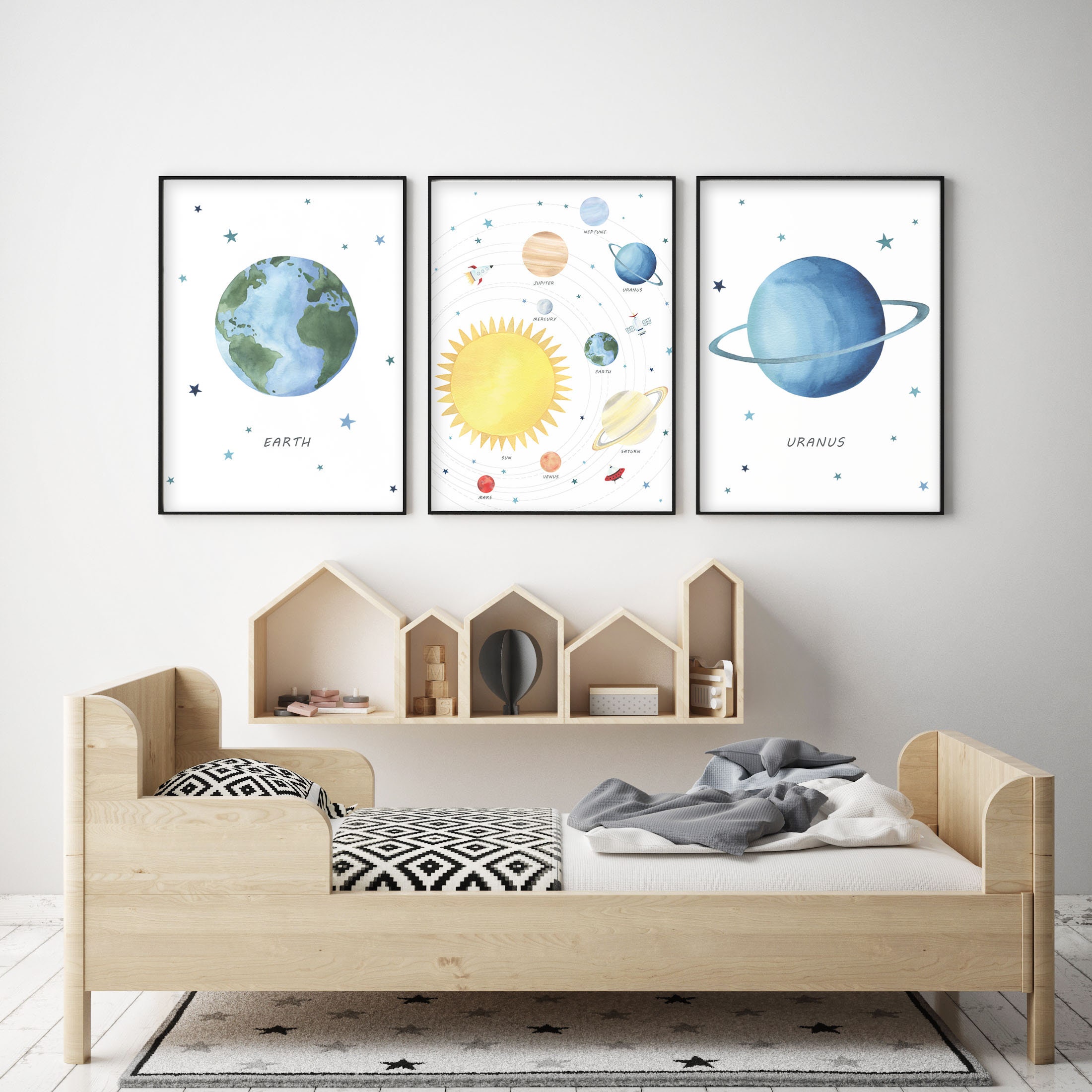 Solar System Print, Space Nursery Print, Educational Nursery Wall Art ...