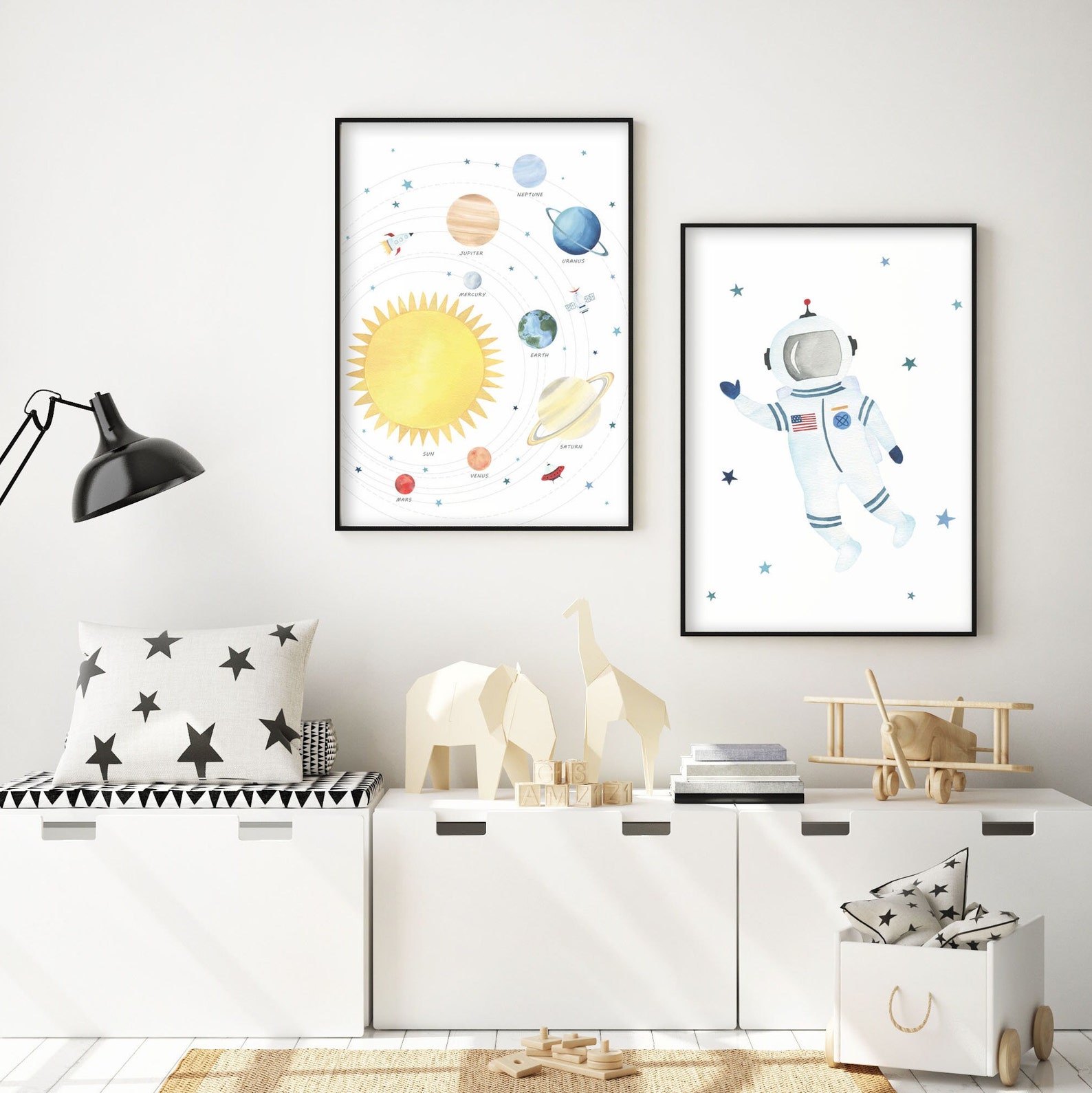 Solar System Print, Space Nursery Print, Educational Nursery Wall Art ...