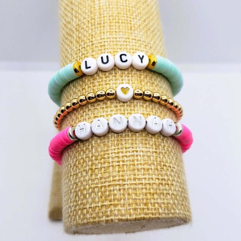 Beaded Name Bracelet - Etsy