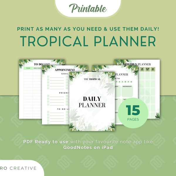 Tropical Planner - Etsy