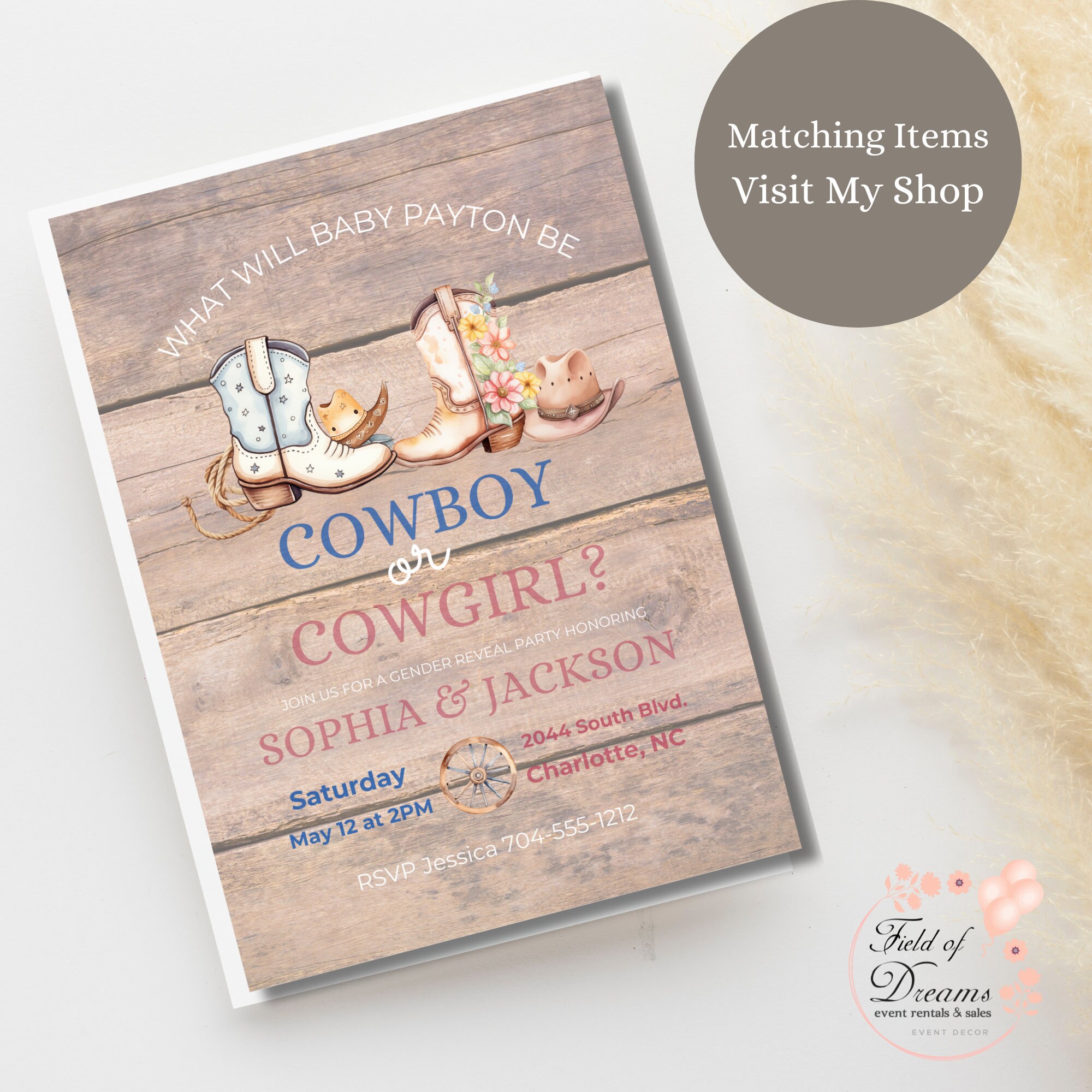 Western Gender Reveal Voting Sign: Cowboy Cowgirl Theme (digital ...