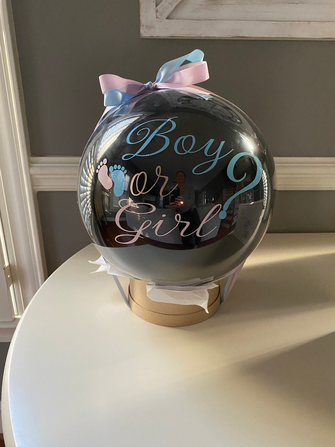 Gender Reveal Balloon Pop No Mess Powder Balloon He or She Party Unique ...