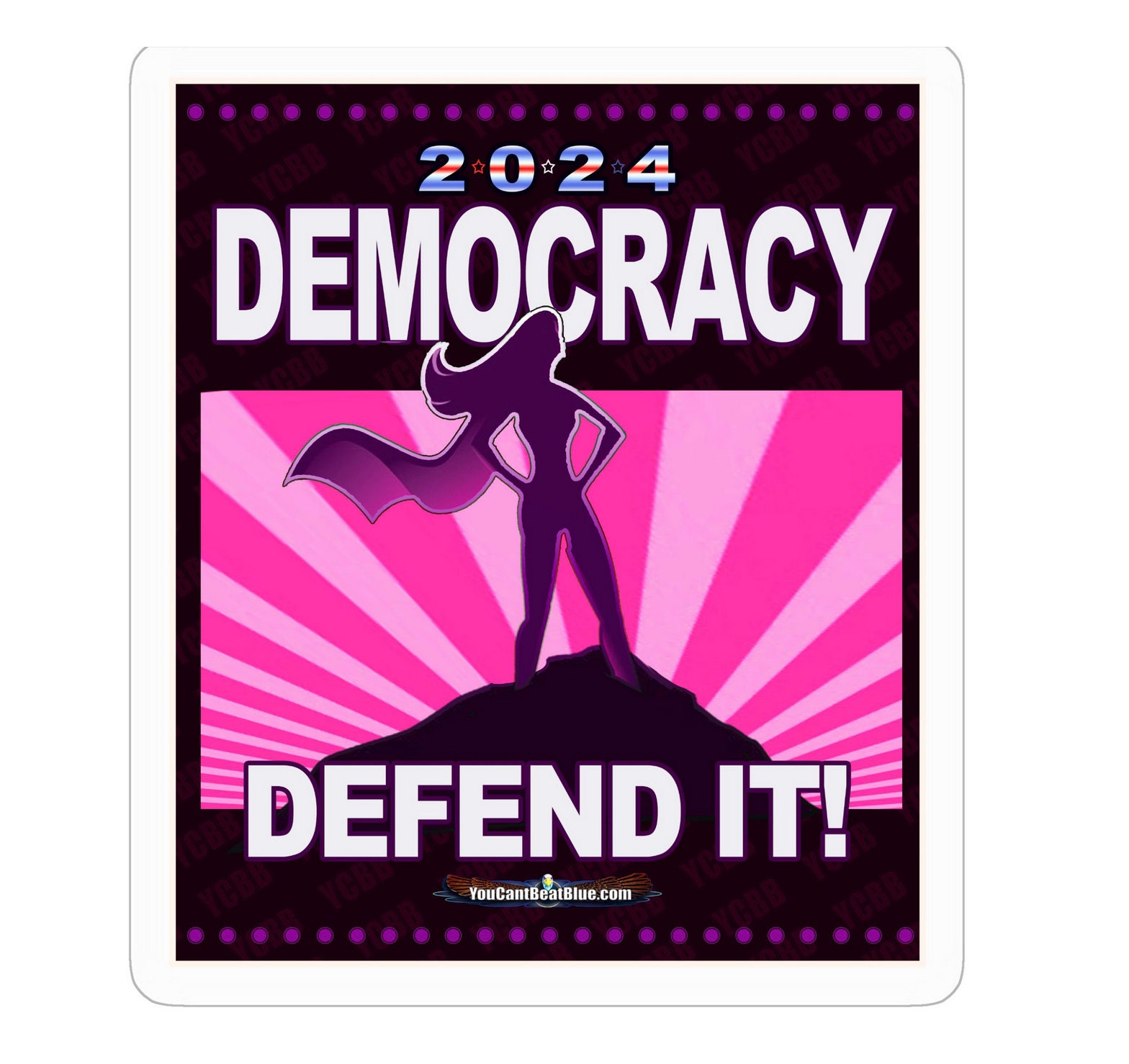 Defend Democracy Elections 2024 BIPARTISAN Kiss Cut Stickers - 4 Inches ...