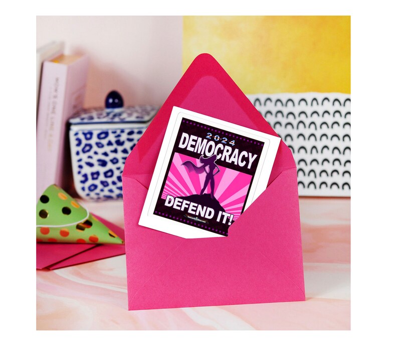 Defend Democracy Elections 2024 BIPARTISAN Kiss Cut Stickers - 4 Inches ...