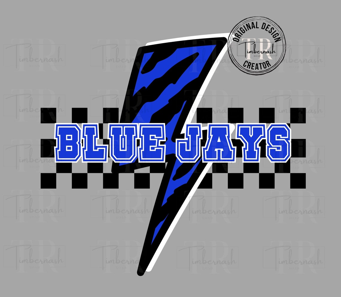 Blue Jays Mascot PNG, Blue Jays Sublimation PNG, Blue Jays Checkered ...