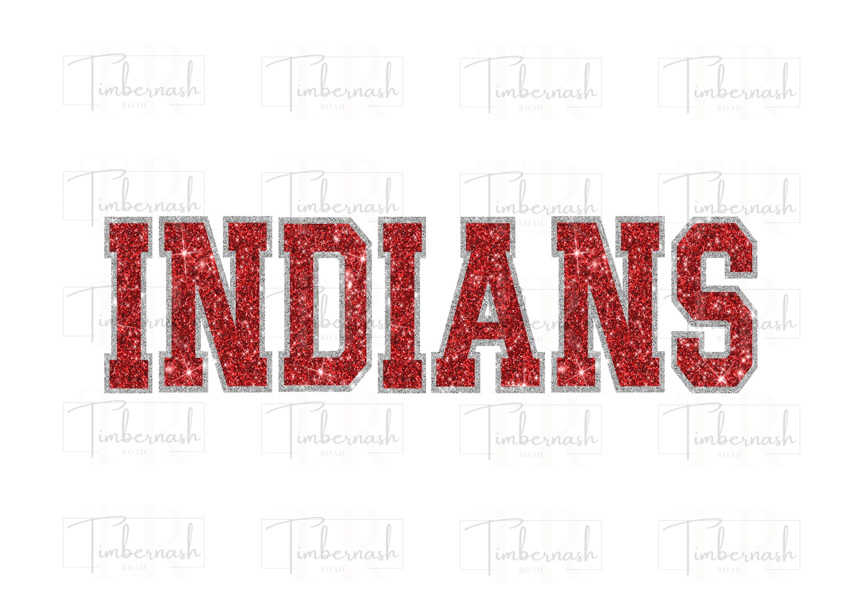 Indians Red Faux Glitter PNG Indians Mascot Sublimation - Etsy